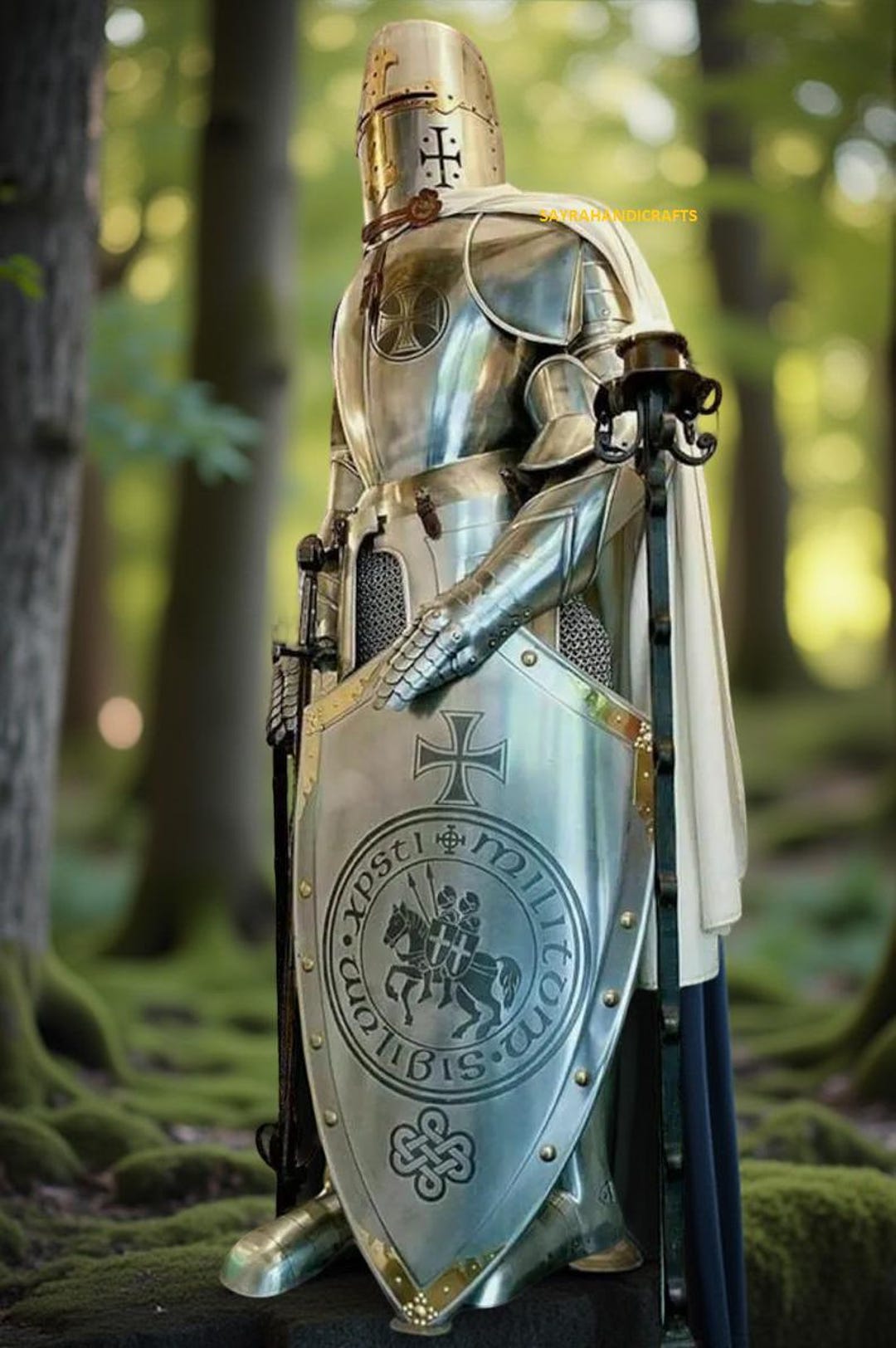 Knights Templar Armor Suit – Medieval Full Body Display, Steel Roman ...