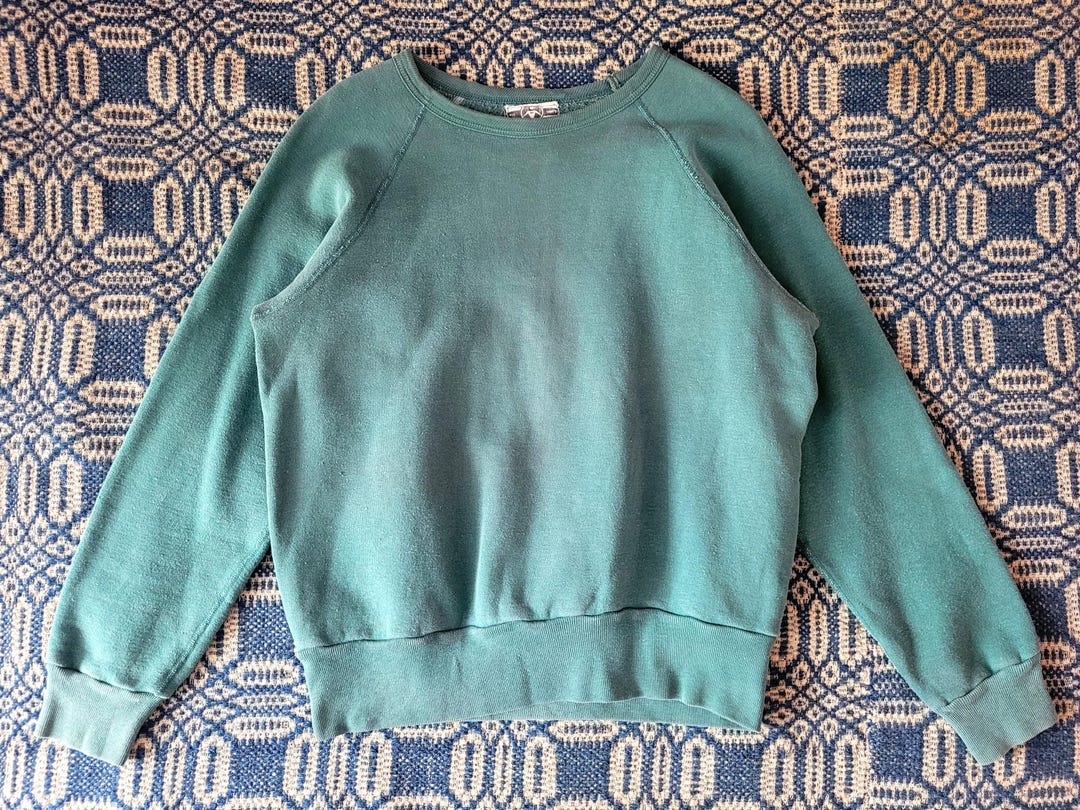 1960s Forest Green Vic Tanny's Overlock Sweatshirt M - Etsy
