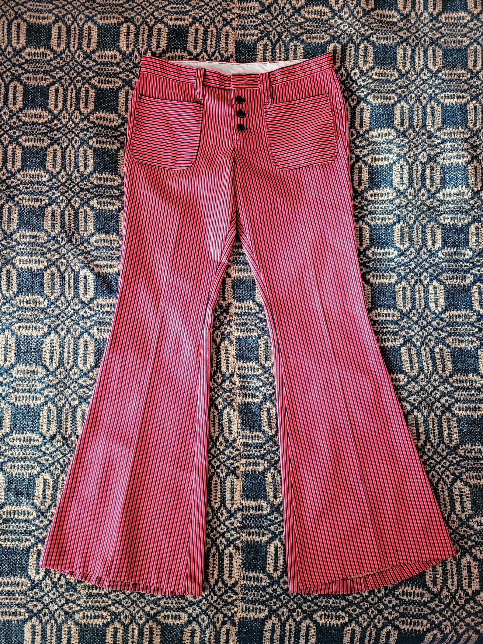 Late 60s/early 70s Striped Low Rise Bell Bottoms XS S - Etsy