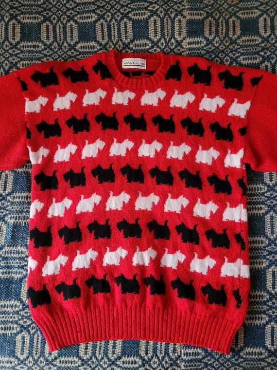 1980s Princess Diana Inspired Scotty Dogs Sweater LA … - Gem