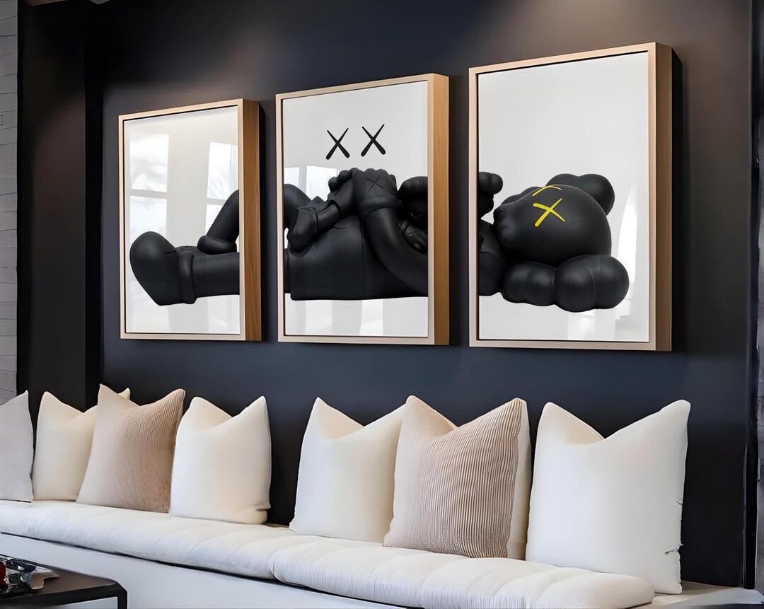 KAWS Poster Set of 3: Hypebeast Wall Art and Minimalist Graffiti Decor ...