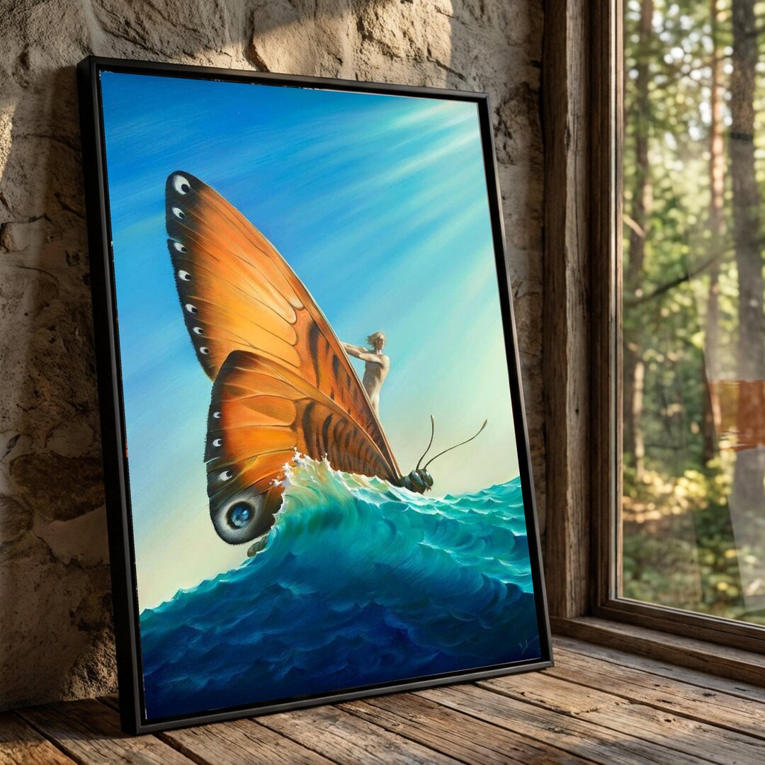 Vladimir Kush Butterfly Sail Canvas, Surreal Ocean Wave Art - Etsy
