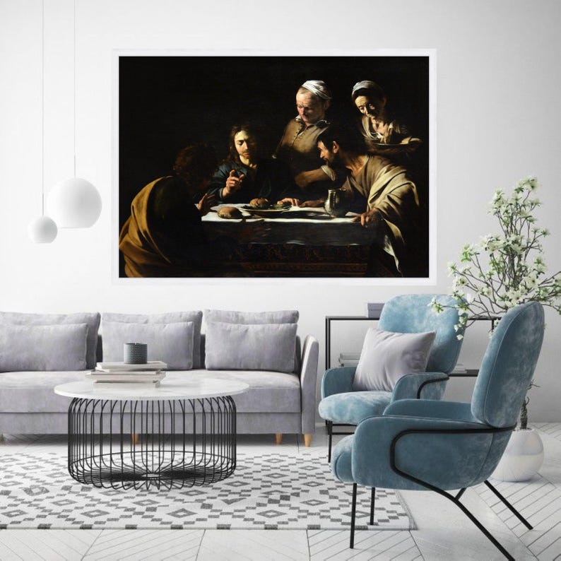 Caravaggio the Supper at Emmaus Canvas, Baroque Religious Wall Art ...