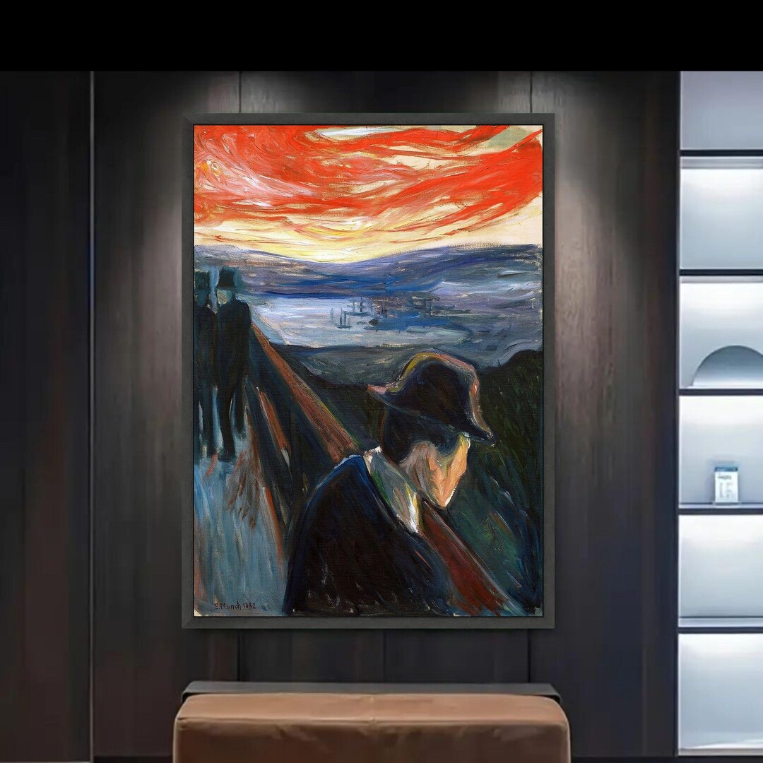 Edvard Munch Melancholy Bridge Scene Canvas, Expressionist Wall Art ...