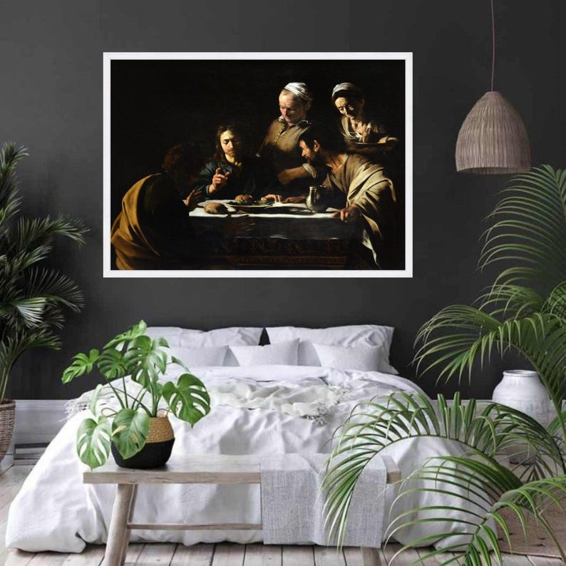 Caravaggio's Supper at Emmaus Canvas, Baroque Religious Wall Art - Etsy