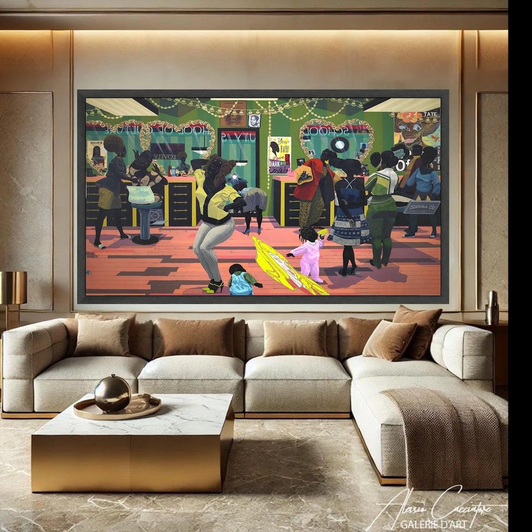 Kerry James Marshall Salon Scene Canvas Print, African American Art - Etsy
