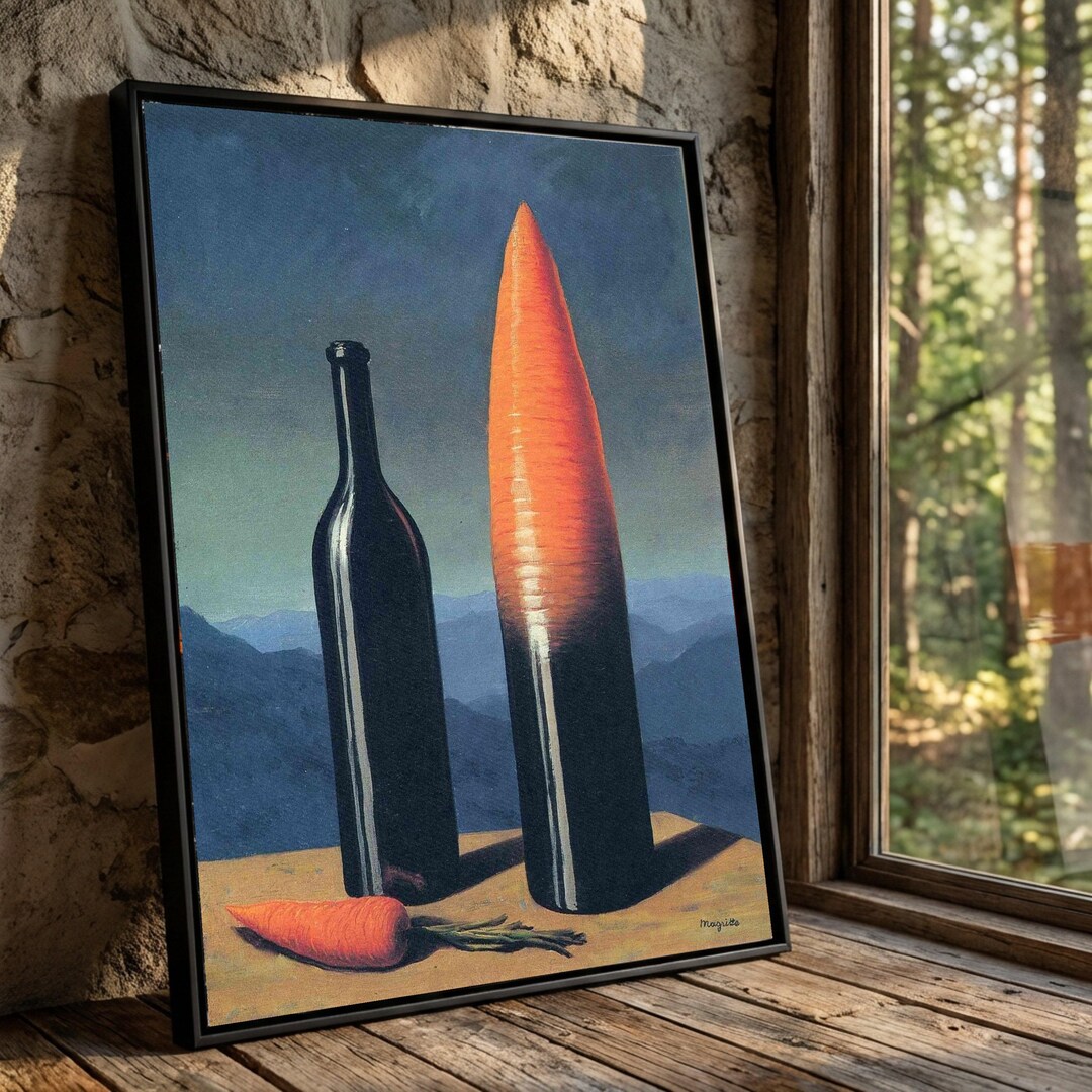 Magritte Carrot Canvas Print, Surrealist Still Life Art - Etsy