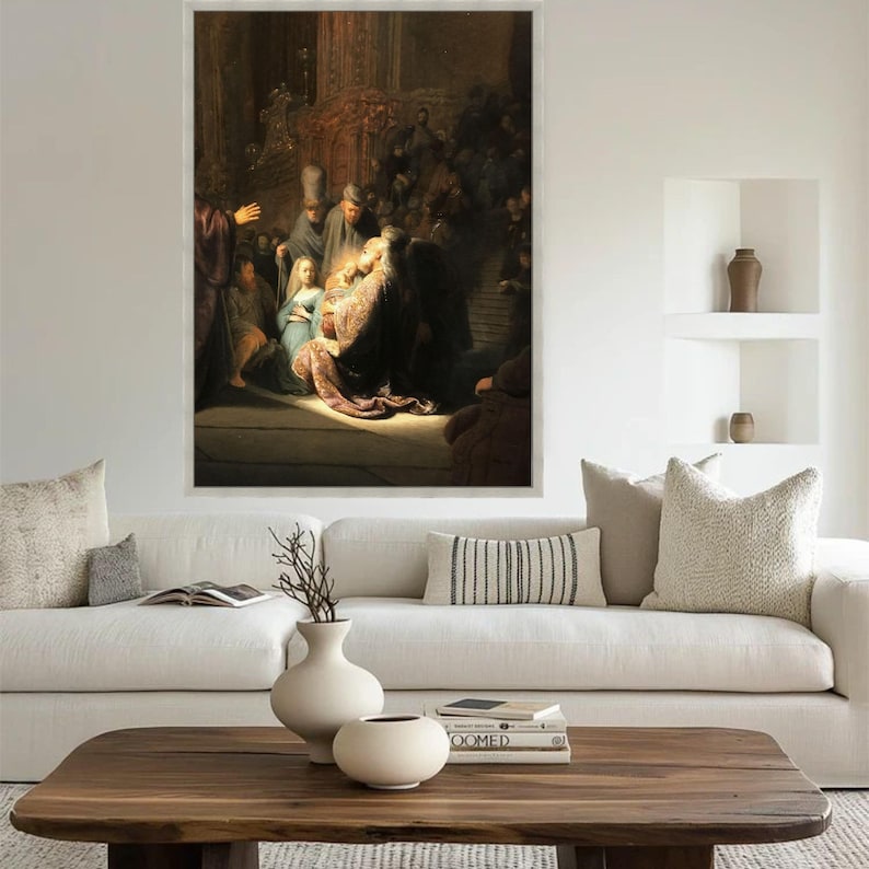 Rembrandt Biblical Scene Canvas Print, Dramatic Light, Renaissance Art ...