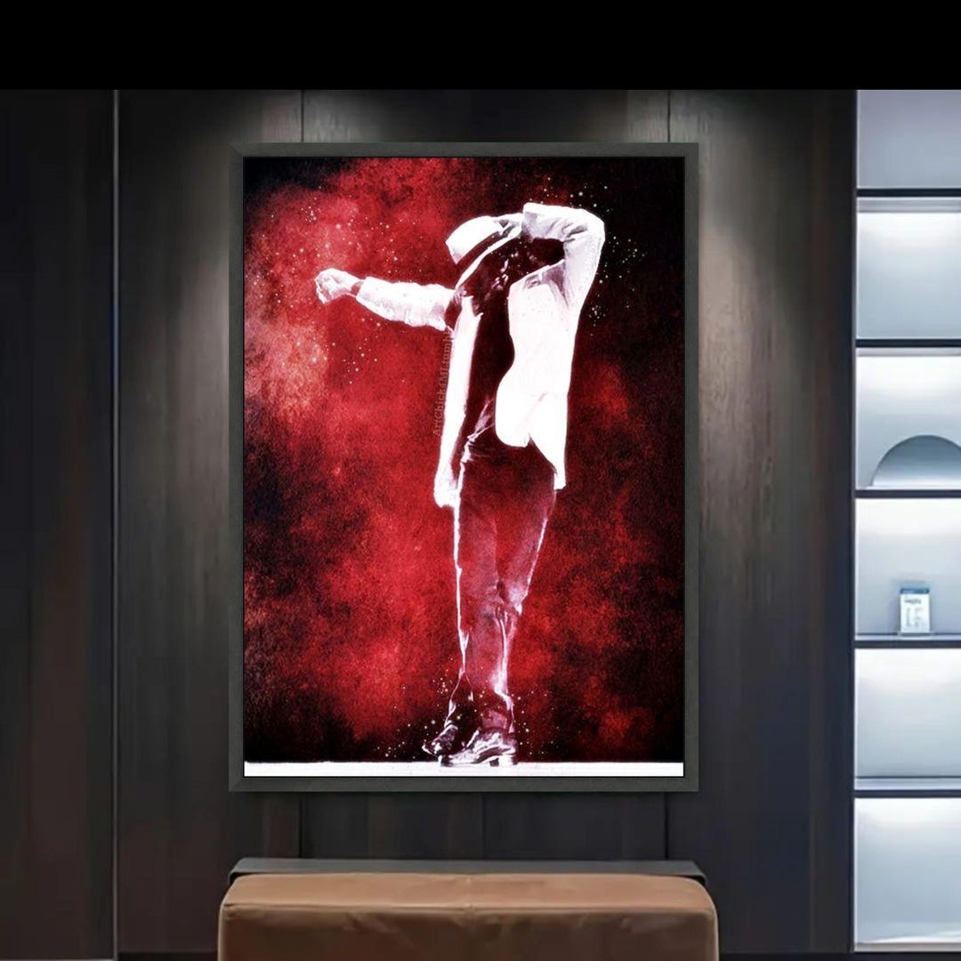 Michael Jackson Tribute Canvas Wall Art, Pop Music Icon Poster, Dance ...