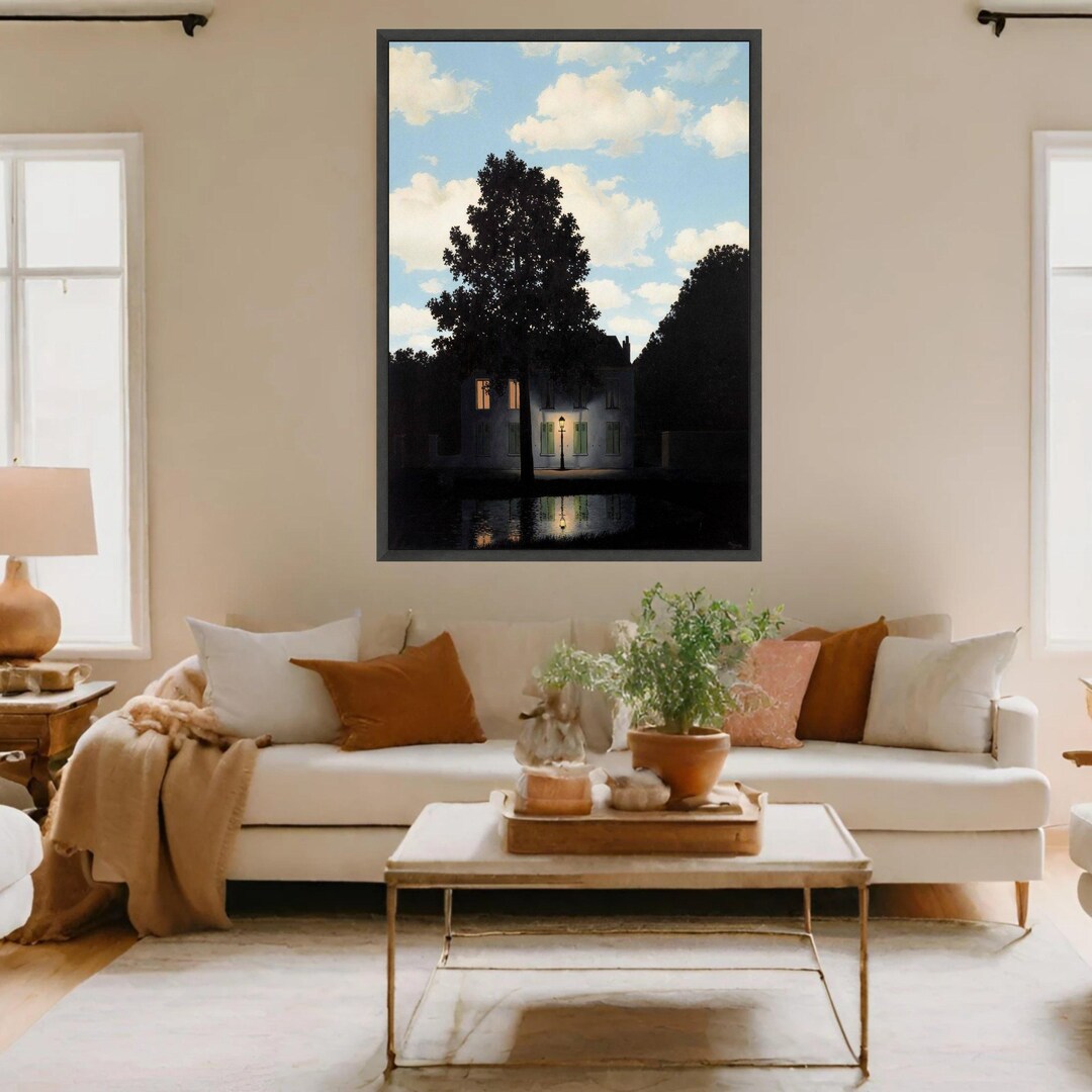 Rene Magritte Evening Landscape Canvas, Surreal Night Scene Wall Art ...
