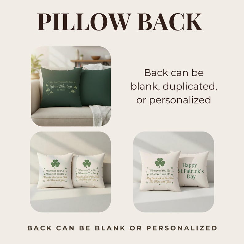 Irish Toast Pillow St Patrick Day Shamrock Design Green Cushion Irish ...