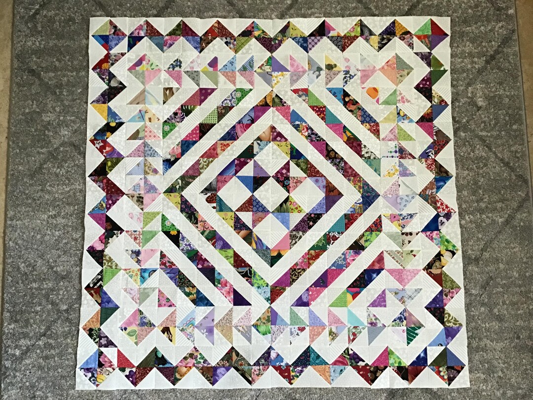 Scrappy STAR MEDALION Quilt Top Made in USA 100% Cotton - Etsy