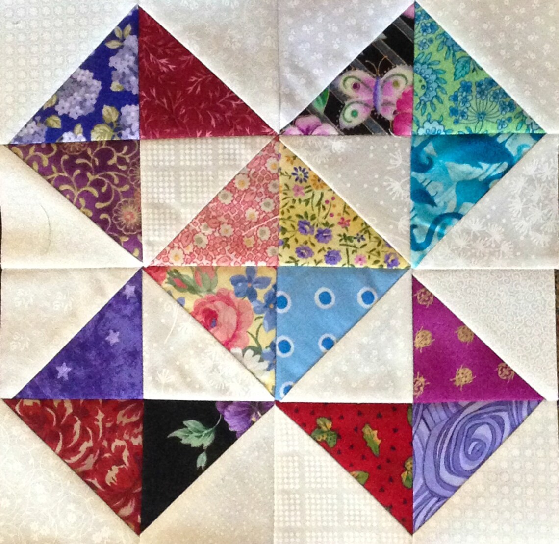 9 Color COLLECTION SAMPLER Quilt Top Fabric Blocks 100% Cotton Made in ...