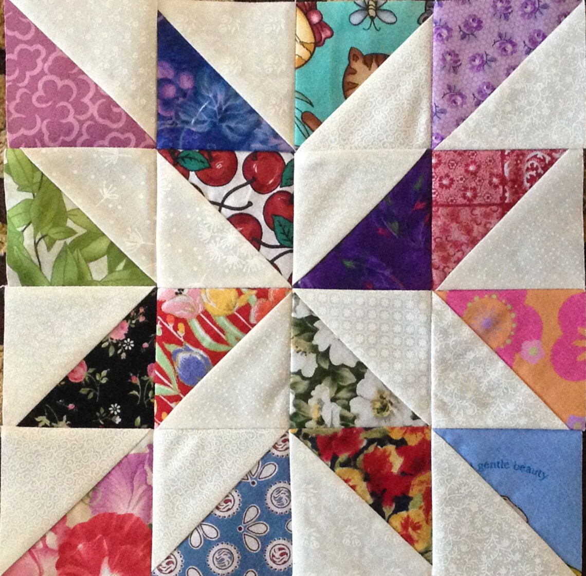 9 Color COLLECTION SAMPLER Quilt Top Fabric Blocks 100% Cotton Made in ...