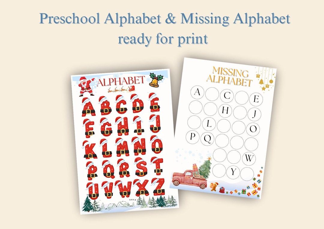Christmas Alphabet Poster & Missing Letter Worksheet | Santa ABC ...