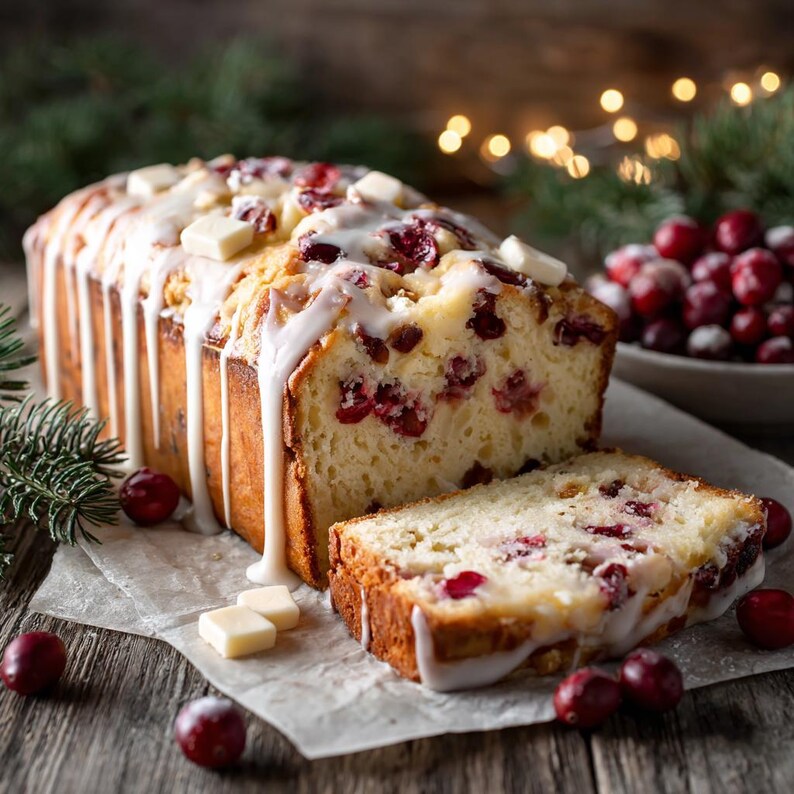 White Chocolate Cranberry Loaf Recipe PDF: Festive Christmas Loaf Cake ...