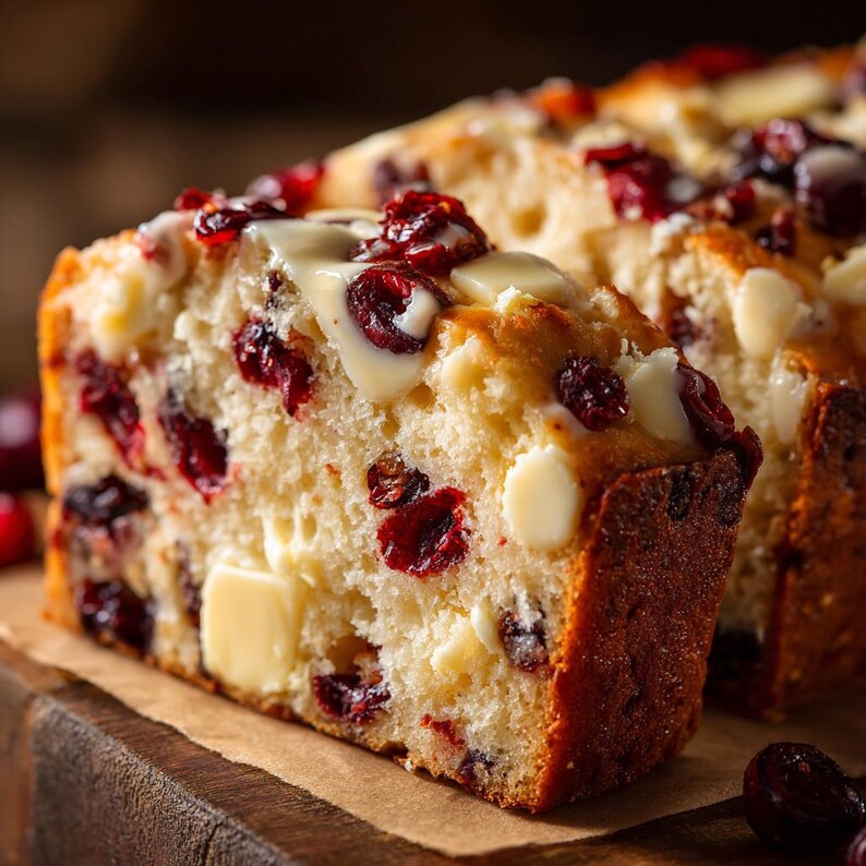 White Chocolate Cranberry Loaf Recipe PDF: Festive Christmas Loaf Cake ...