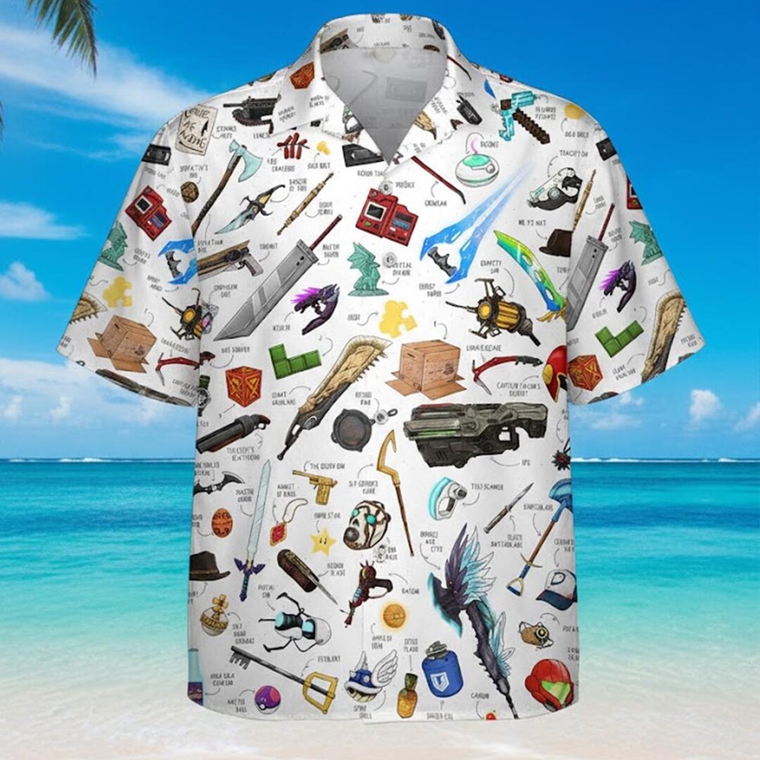 Trendy Gamer Hawaiian Shirt, Zelda, God of War, Half-life - Etsy