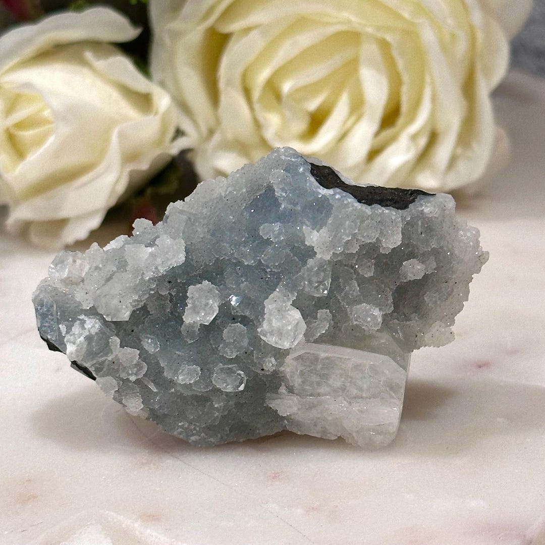 Double-sided Blue Apophyllite Crystal | Cute Mini “shoe” Shape - Etsy