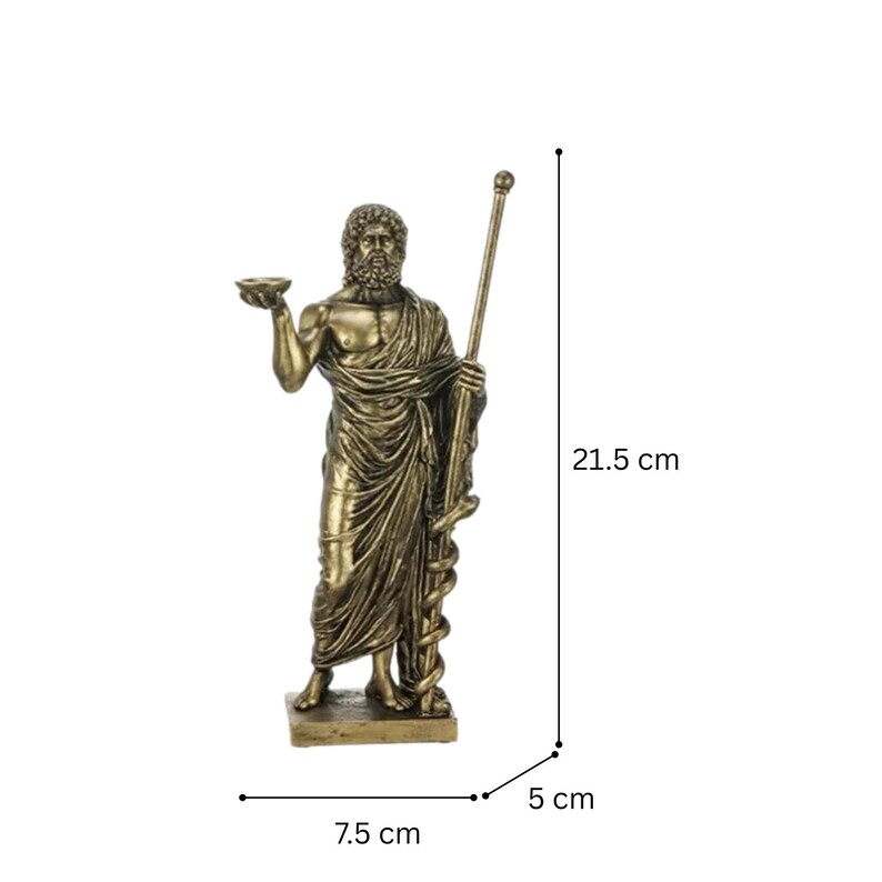 Rod of Asclepius Resin Statue | Greek God of Medicine Decor - Etsy ...