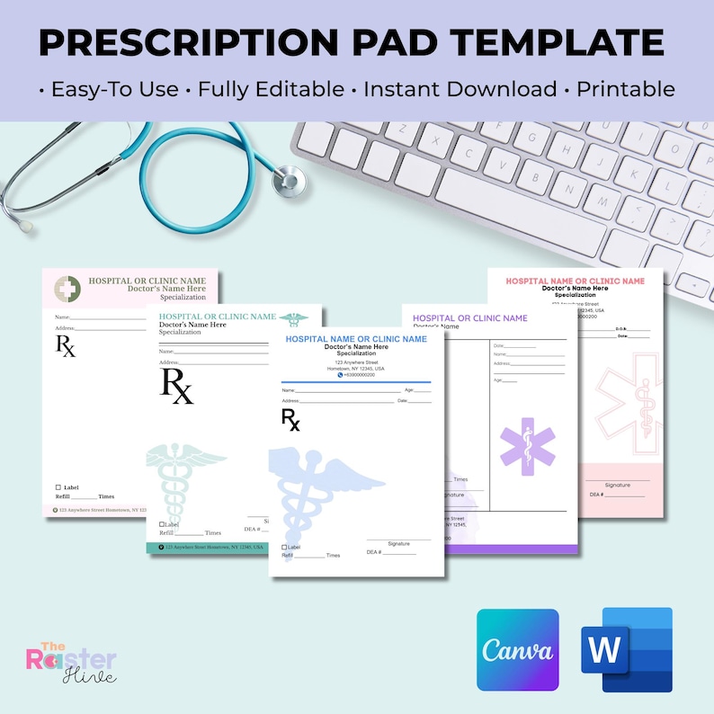 Editable Prescription Pad Template | Printable Medical Form (PDF & Word ...