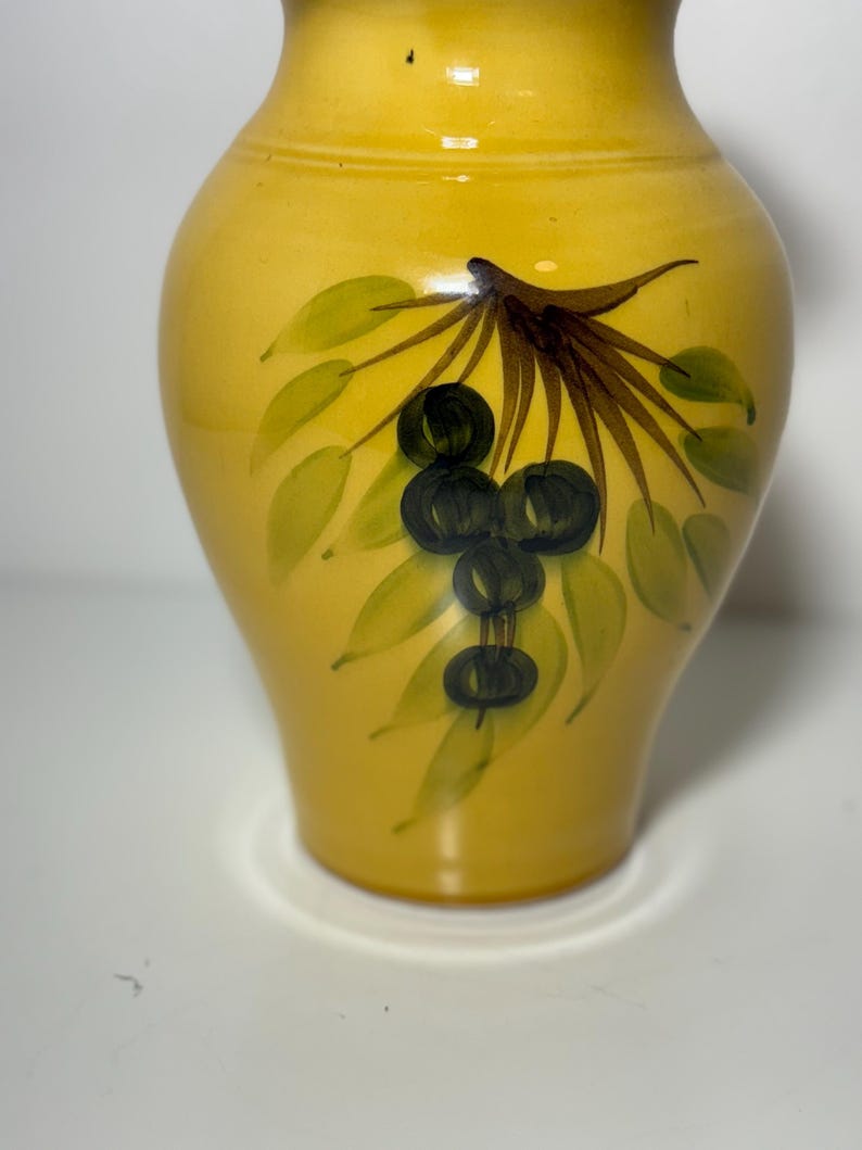 Vintage French Pottery Vase • Hand-painted Provencal Ceramic, Ruffled ...
