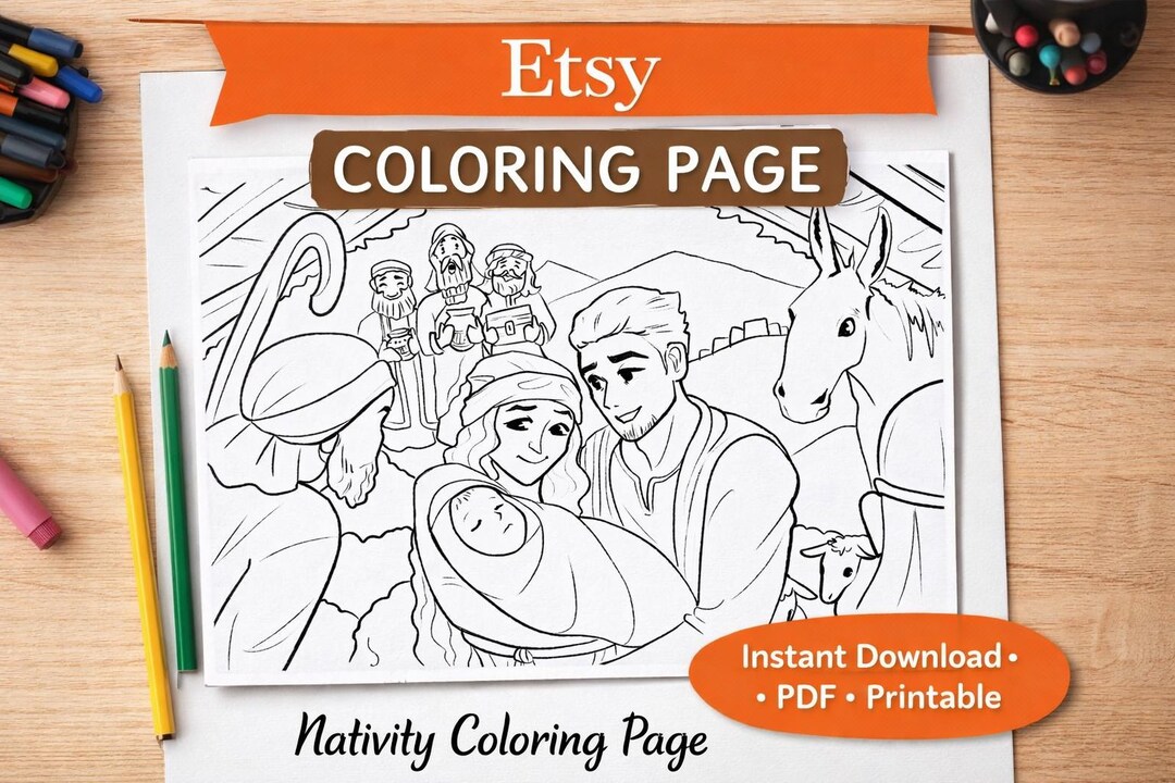 PRINTABLE Christmas Nativity Coloring Page! - Children's Christmas ...