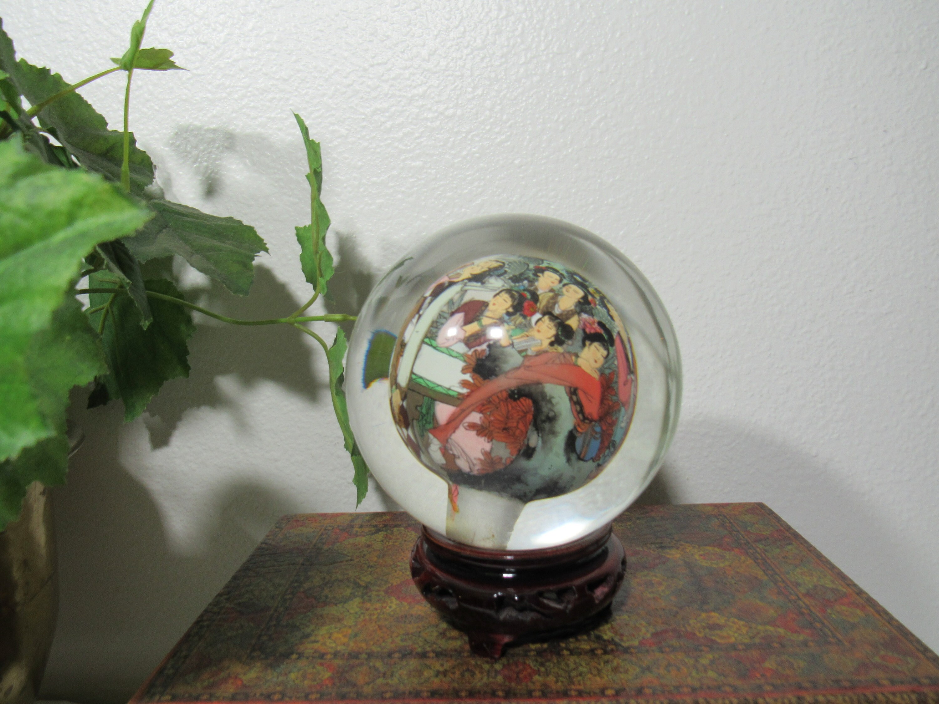 Chinese Reverse Painted Crystal Ball - Etsy