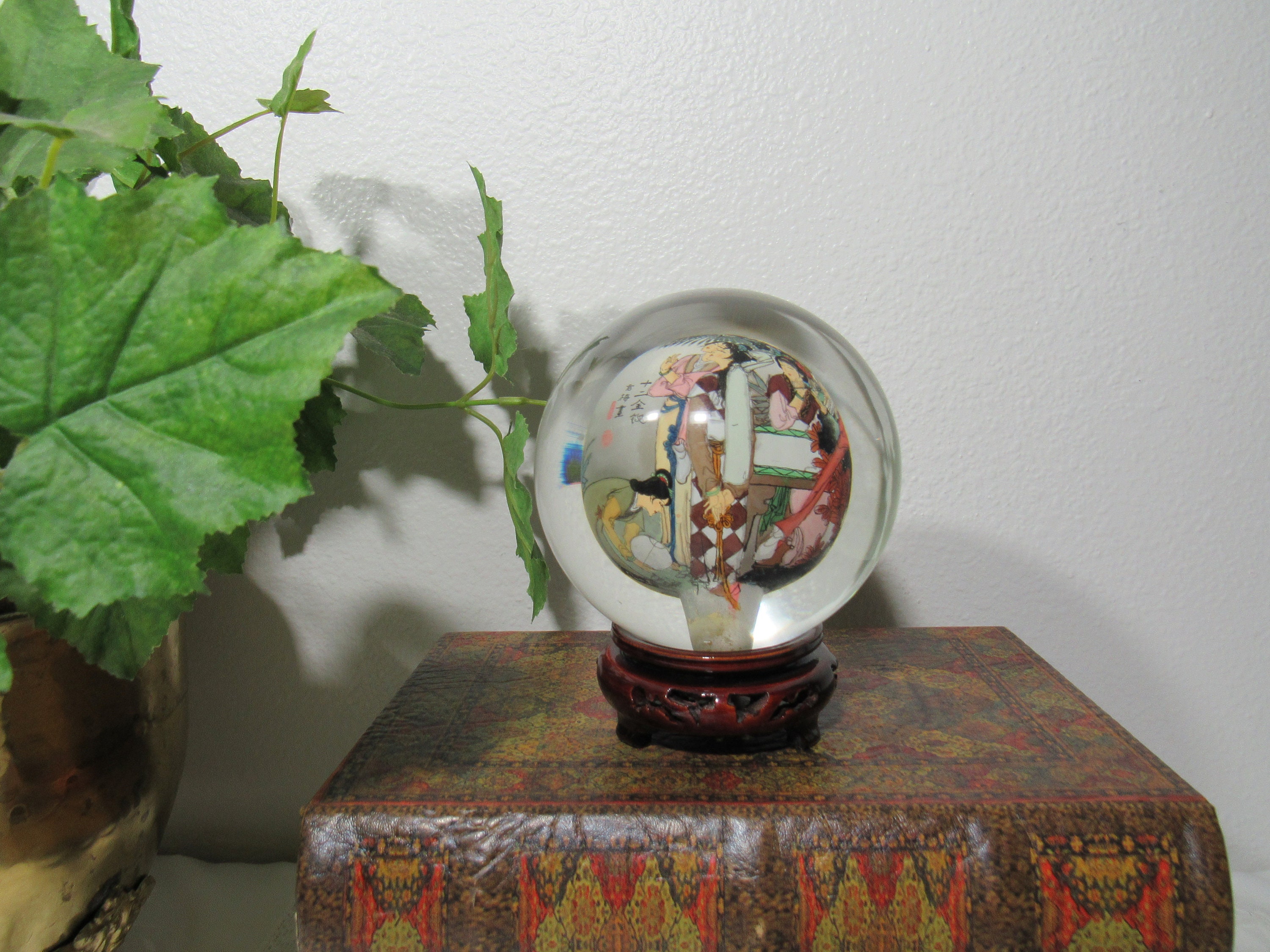 Chinese Reverse Painted Crystal Ball - Etsy