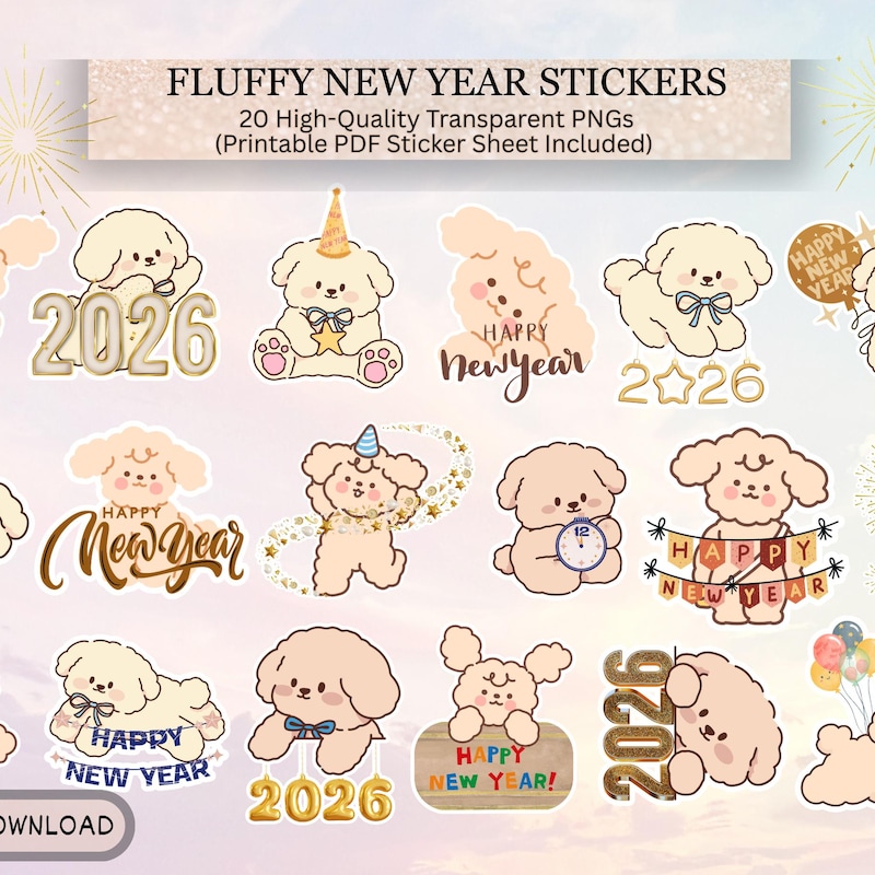 Kawaii New Year Stickers - Etsy