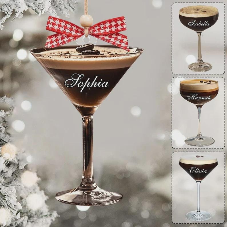 Espresso Martini Christmas Ornament