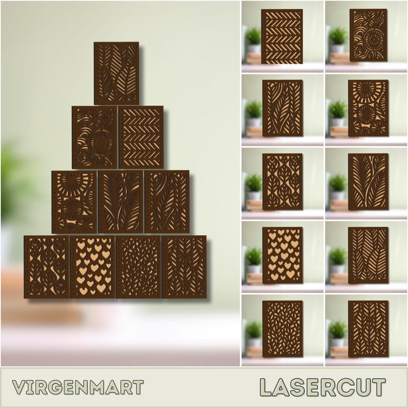 Laser Cut Book Cover SVG Bundle | Floral & Geometric Wooden Notebook ...