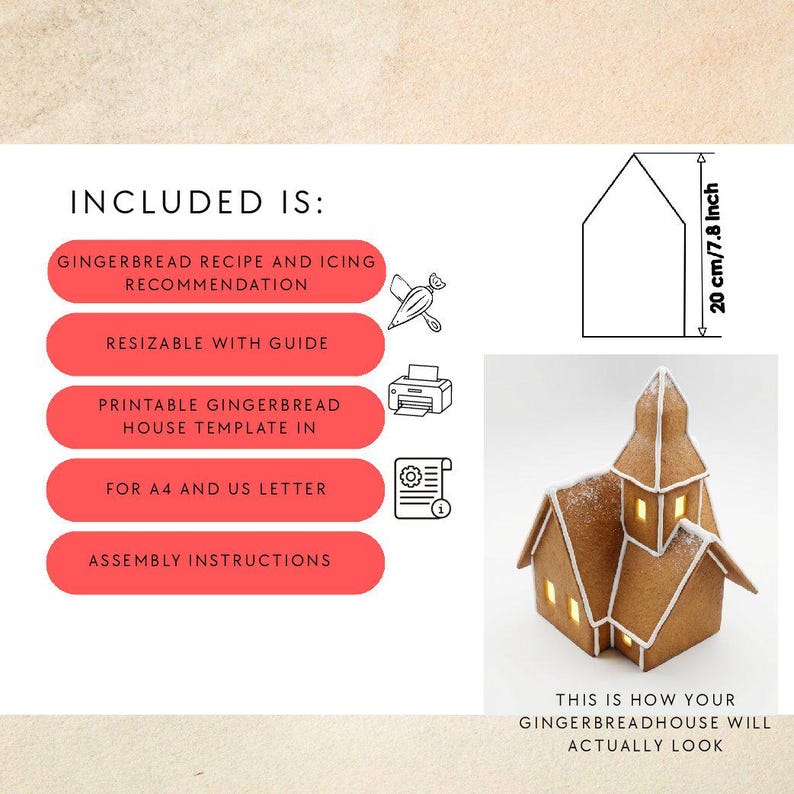 Printable Gingerbread House Template • DIY Christmas Baking (digital ...