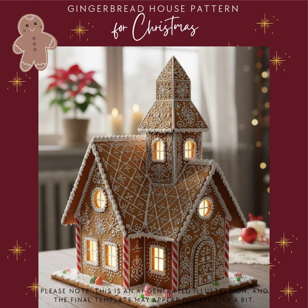 Printable Gingerbread House Template • DIY Christmas Baking (digital ...