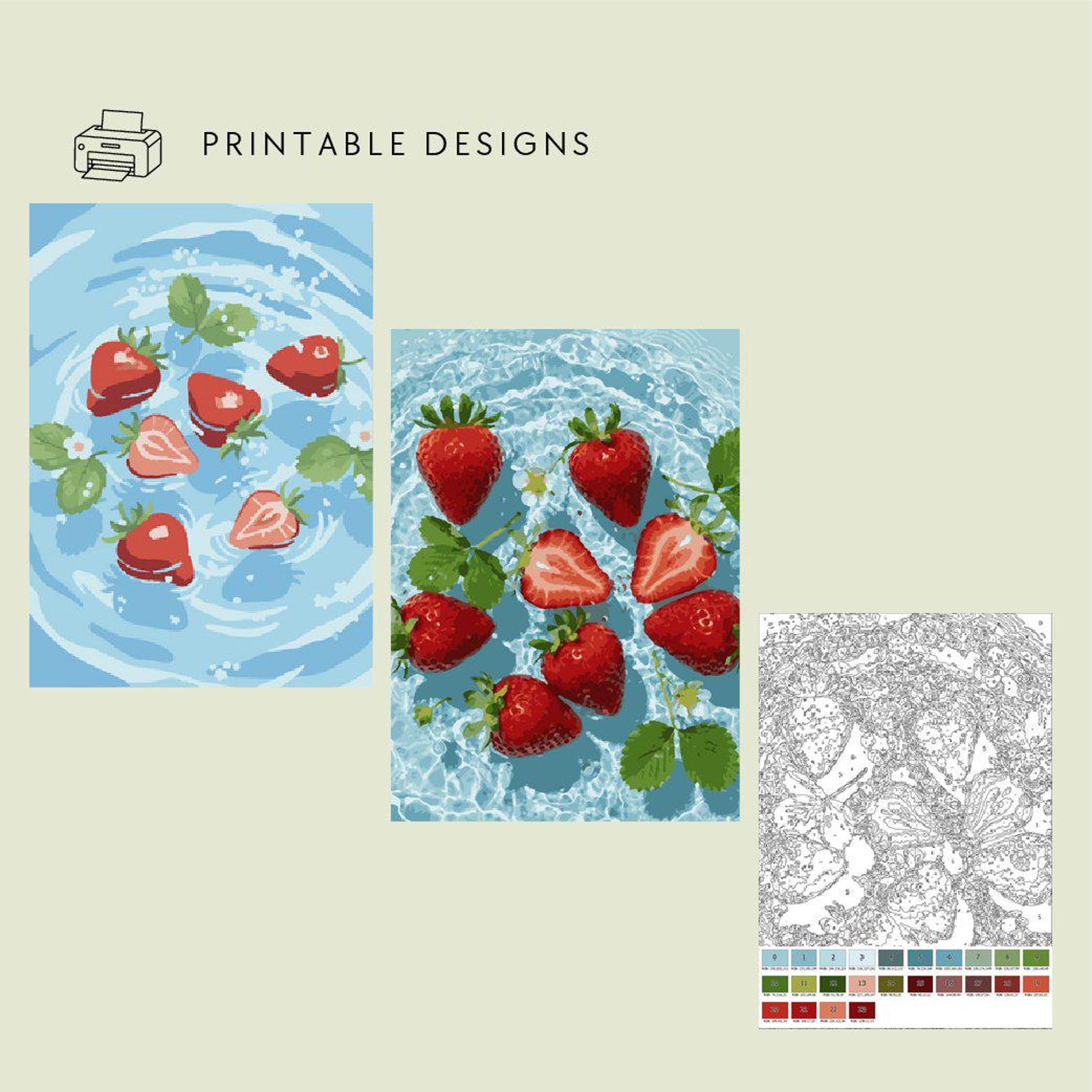 DIY Color by Number | Fruits Color by Number for Adults | Printable ...