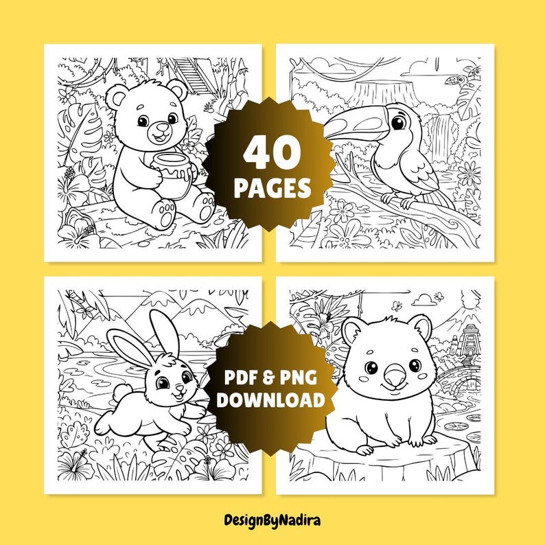 Cute Wild Animals Coloring Pages | Adult and Kid Coloring Pages ...