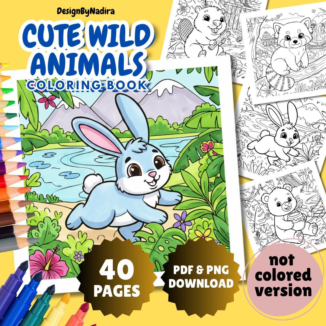 Cute Wild Animals Coloring Pages | Adult and Kid Coloring Pages ...
