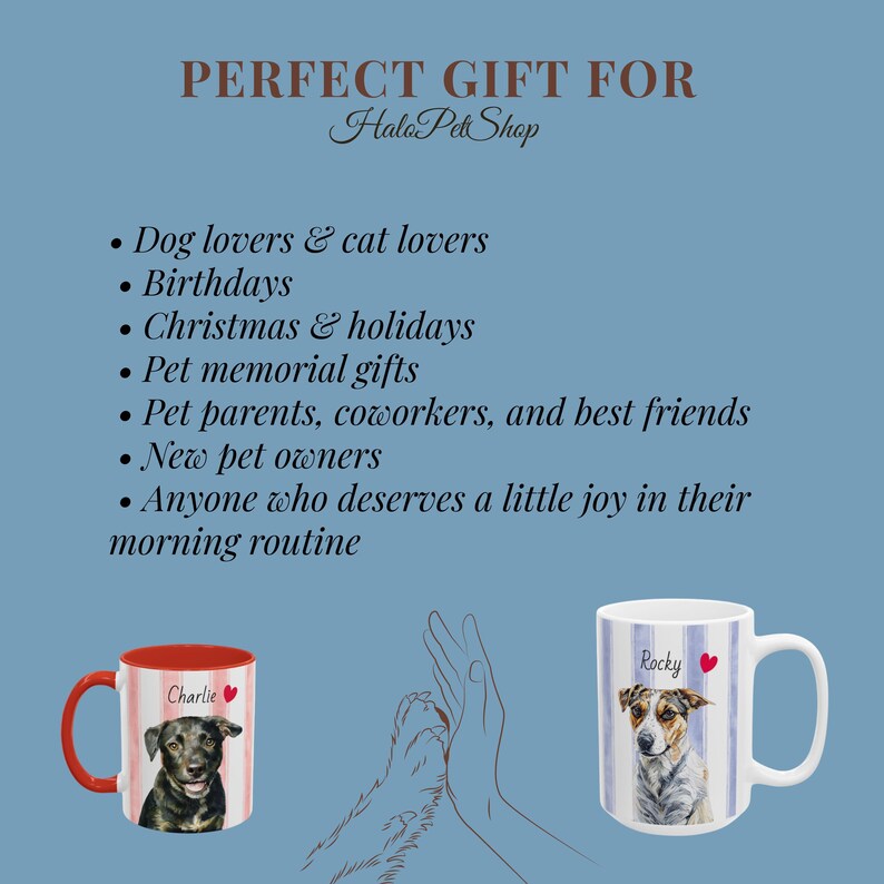 Personalized Pet Mug With Stripes, Custom Dog Mom Gift, Cute Pet ...