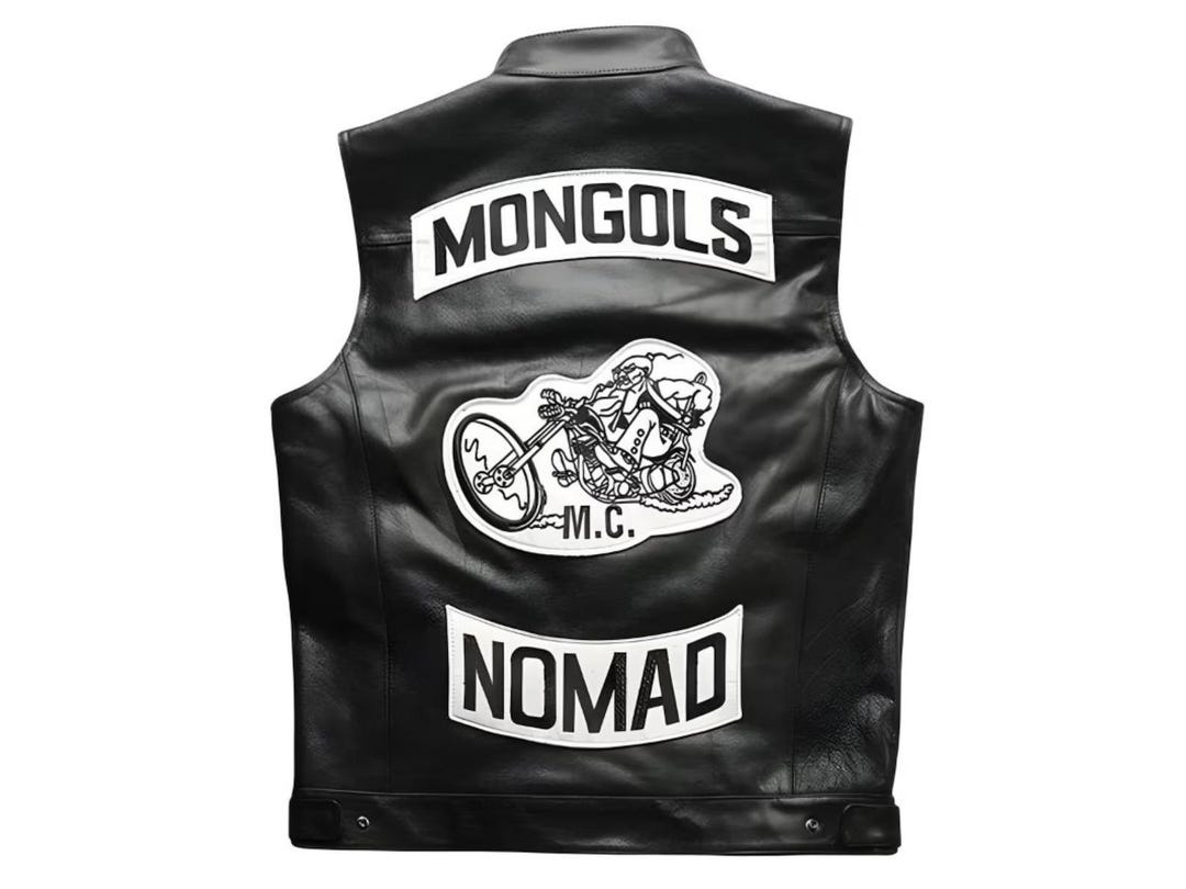 Mongols MC Style Leather Vest – Embroidered Biker Patches - Etsy