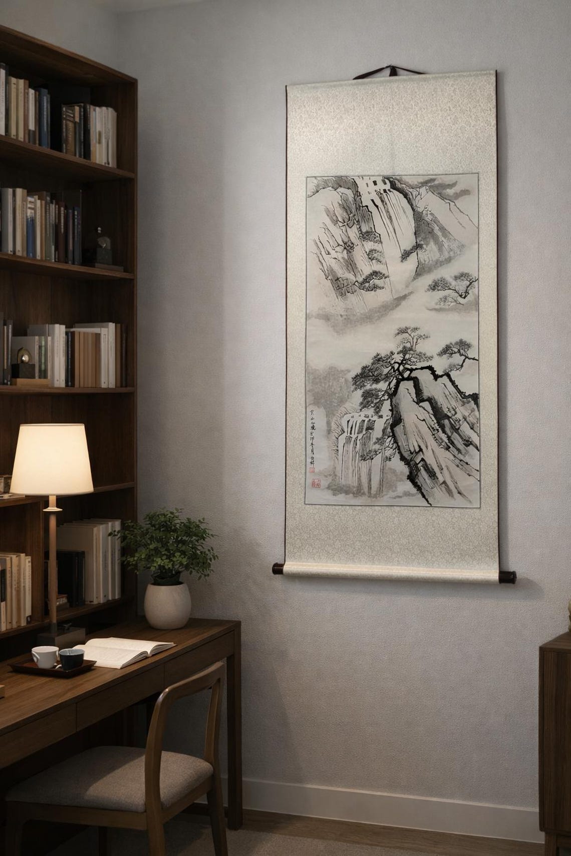Traditional Chinese Ink Landscape Scroll - Etsy