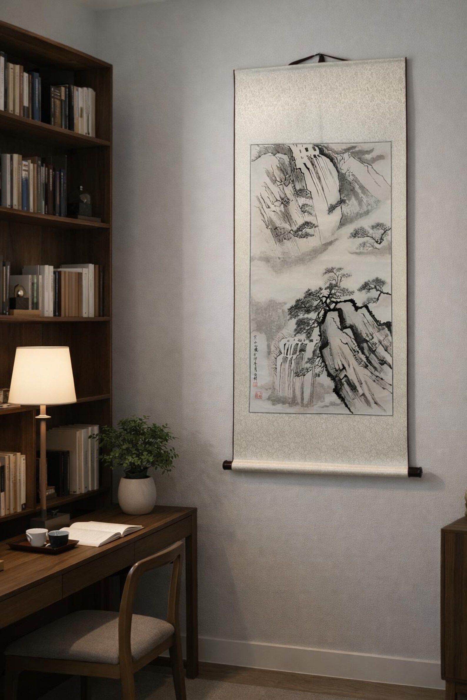Traditional Chinese Ink Landscape Scroll - Etsy