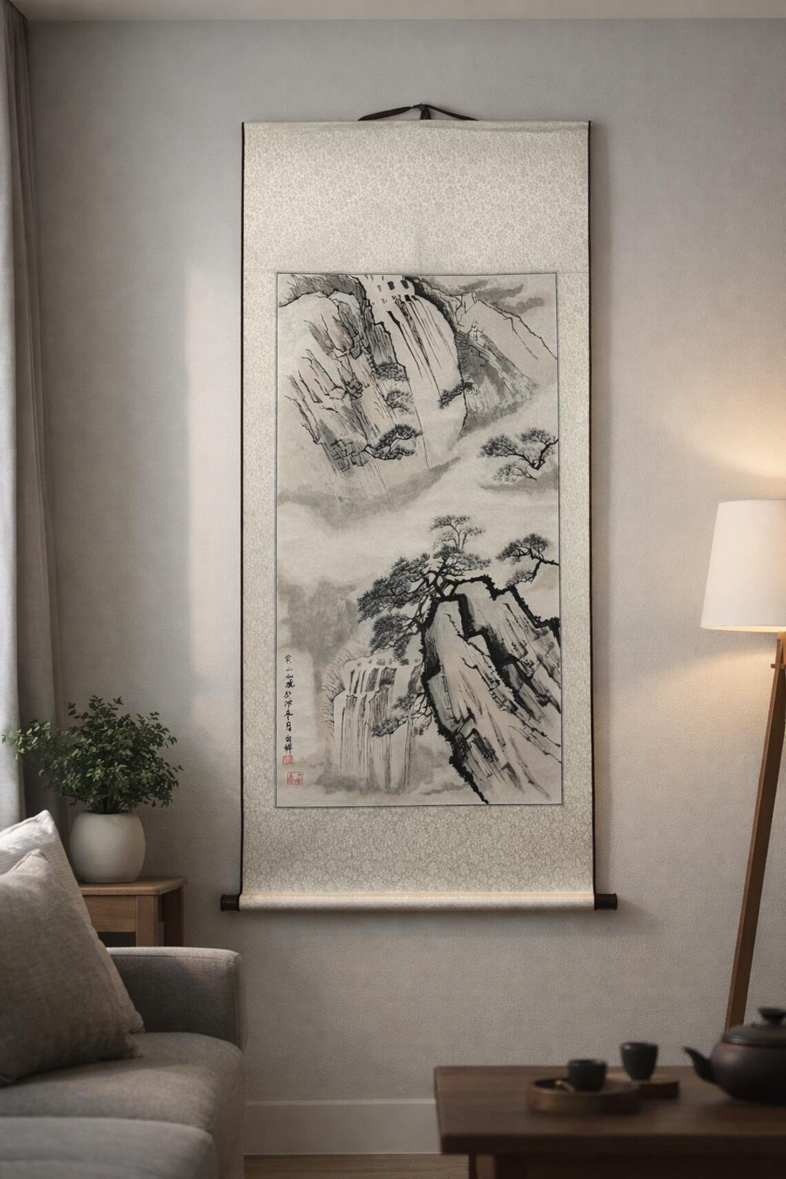 Traditional Chinese Ink Landscape Scroll - Etsy