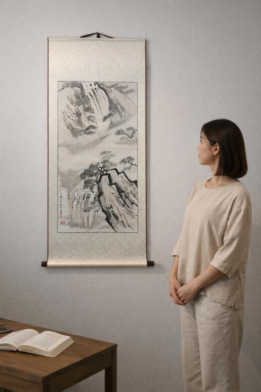 Traditional Chinese Ink Landscape Scroll - Etsy