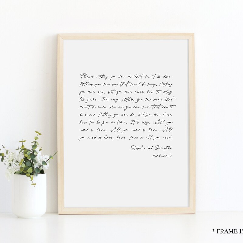 Calligraphy Lyrics - Etsy