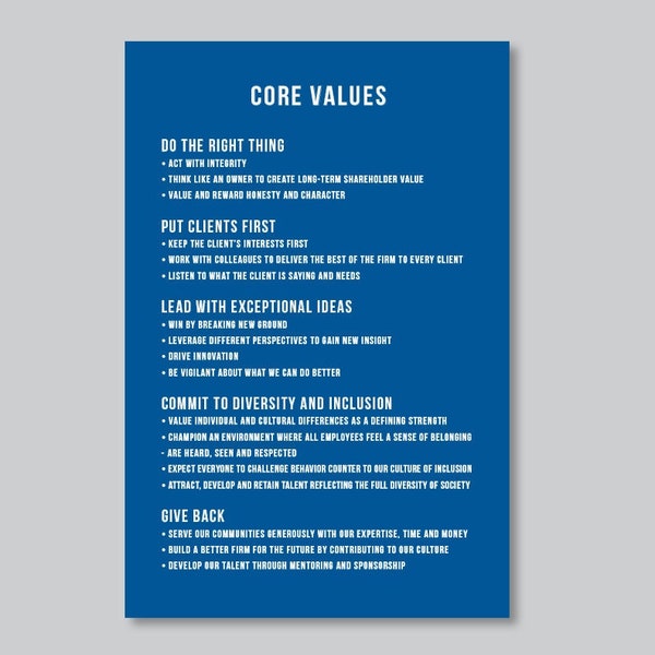 Core Values Signs - Etsy