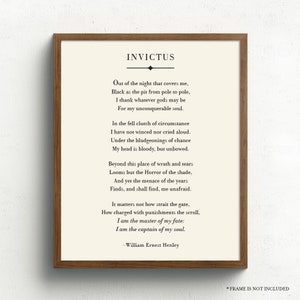 Invictus Poem, William Ernest Henley, Inspirational Encouraging Quote ...