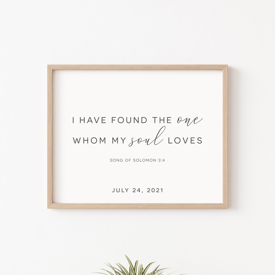 I Have Found the One Whom My Soul Loves Print or Canvas, Song of ...
