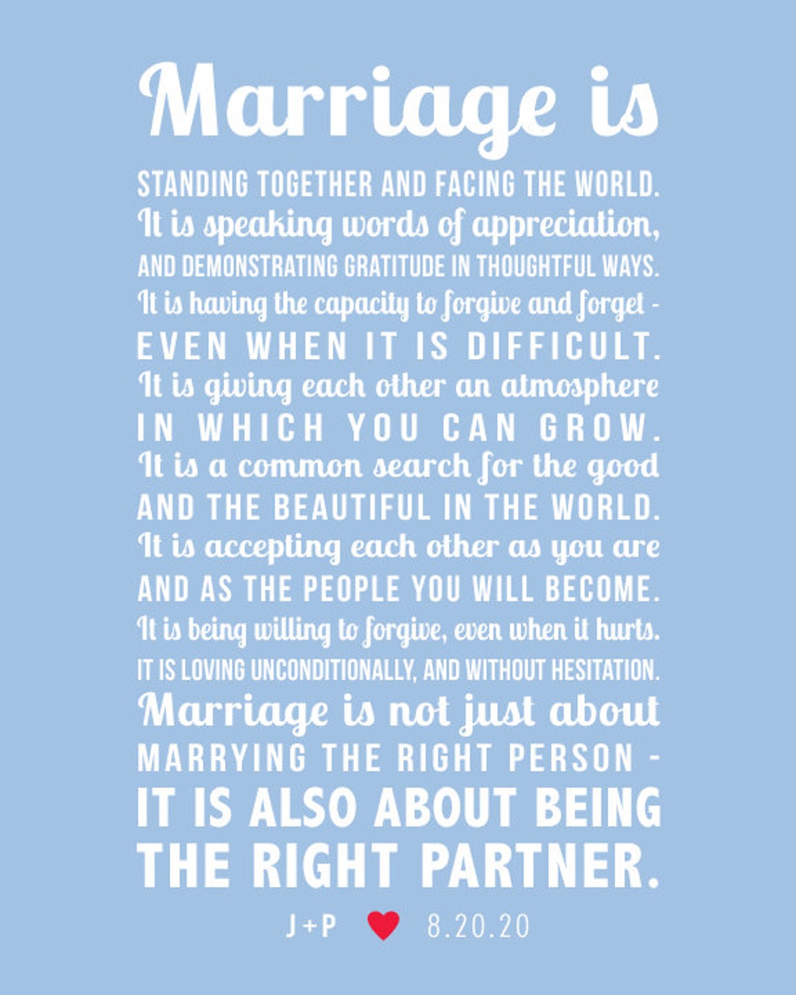 Marriage Is Wedding Poem Marriage Gift Personalized Wedding | Etsy