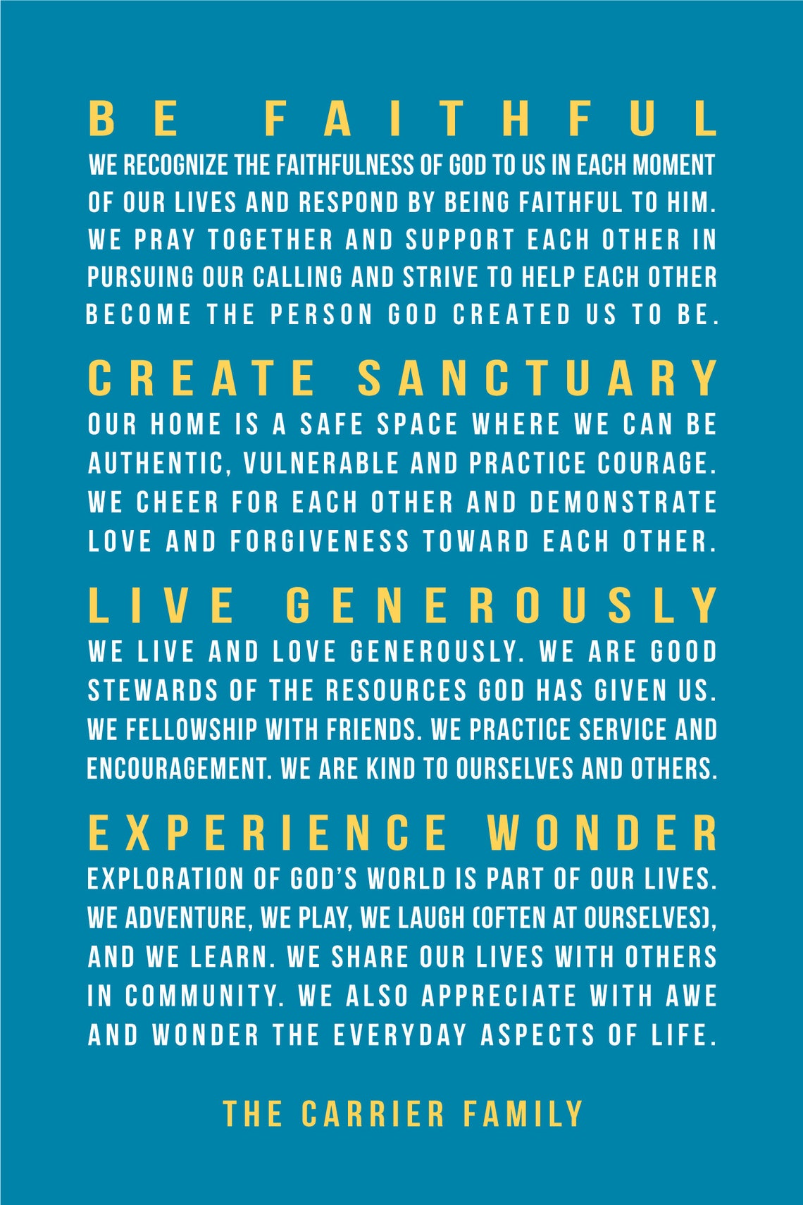 Family Rule Wall Art Christian Family Rules Print Mission - Etsy