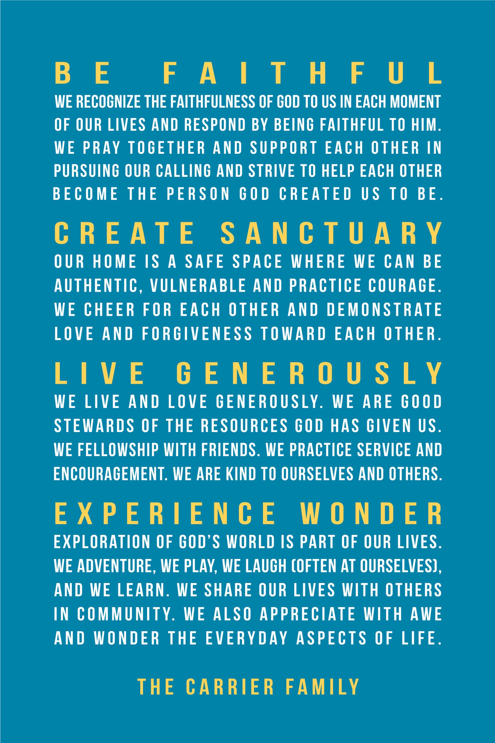 Family Rule Wall Art Christian Family Rules Print Mission - Etsy